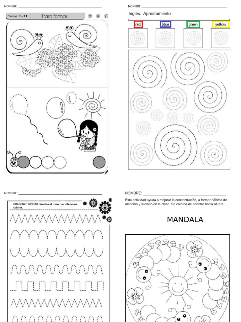 Actividades de Aprestamiento Grado 1-1 2024 Exapres | PDF