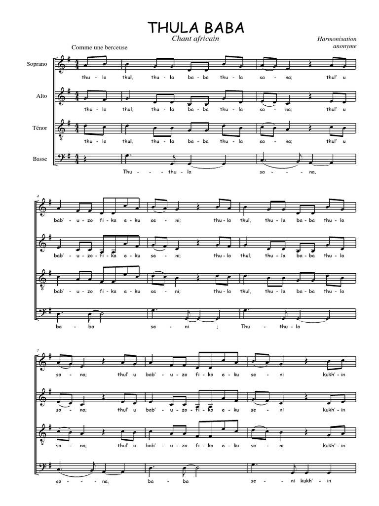 trad - Thula baba, thula sana | PDF