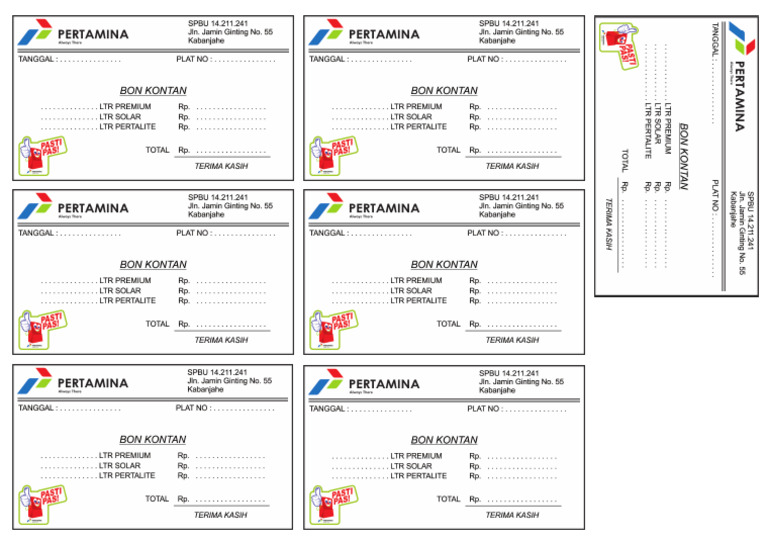 Bon Print Pertamina | PDF
