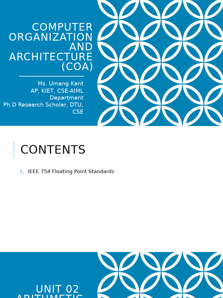 2.5_Unit2_IEEE 754 Floating Point Standards | PDF