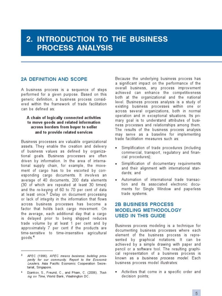 Introduction To The Business Process Analysis: 2A Definition and Scope ...