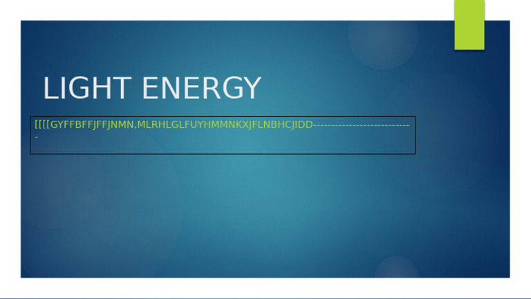 Light Energy | PDF
