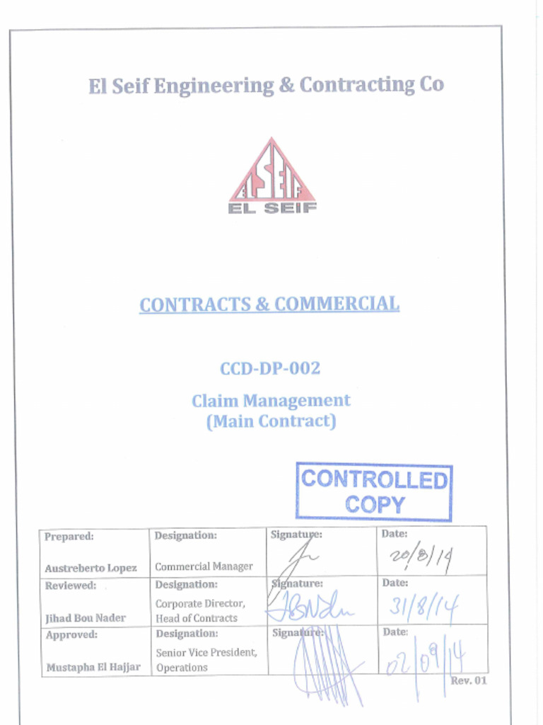 CCD-DP-002 - Claims Management (Main Contract) | PDF