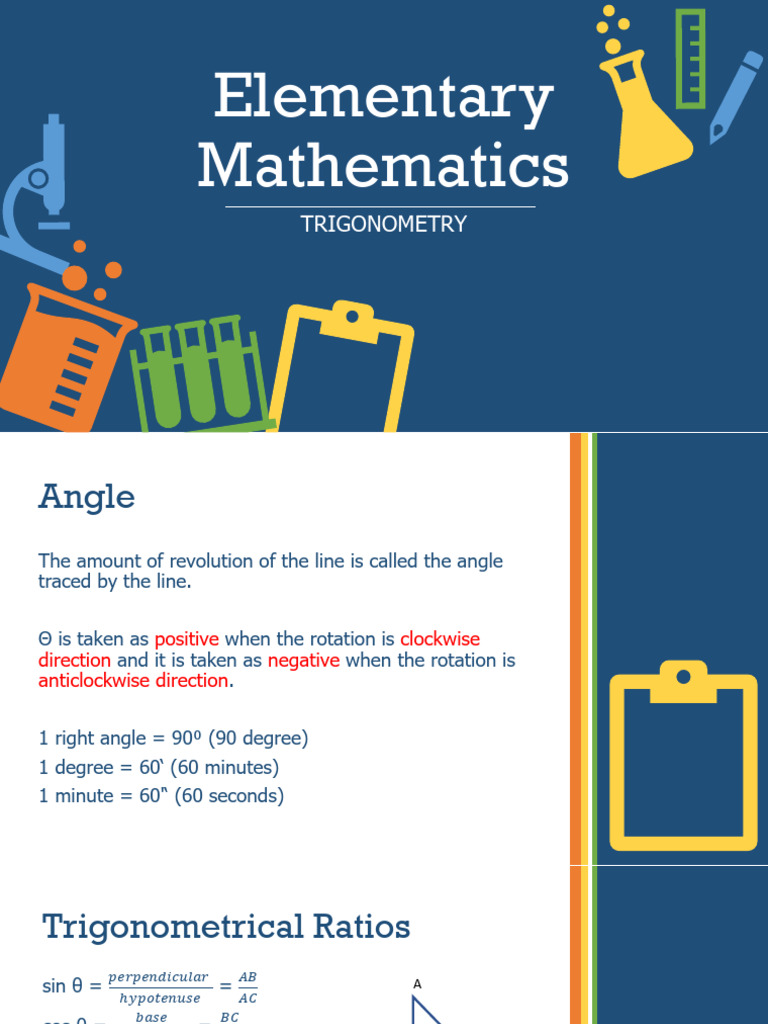 Intro to Elementary Trigonometry | PDF