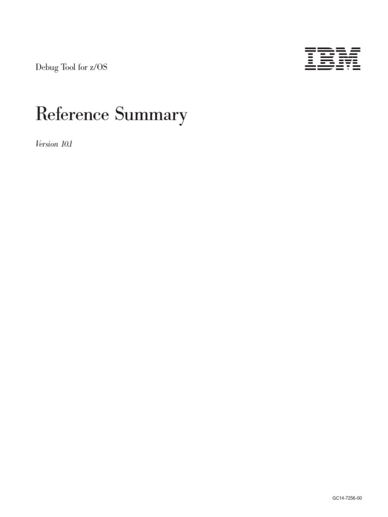 Debug Tool V10.1 Reference Summary | PDF | Debugging | Operating System