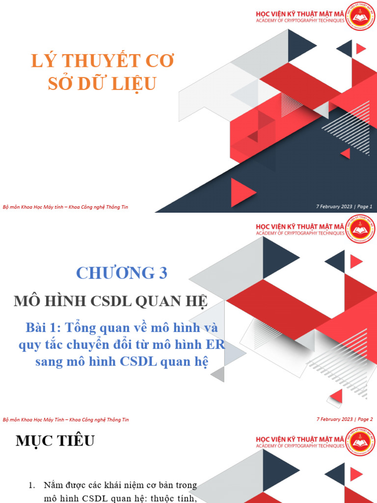 03.1 Chương 3 - Mô hình CSDL quan hệ | PDF
