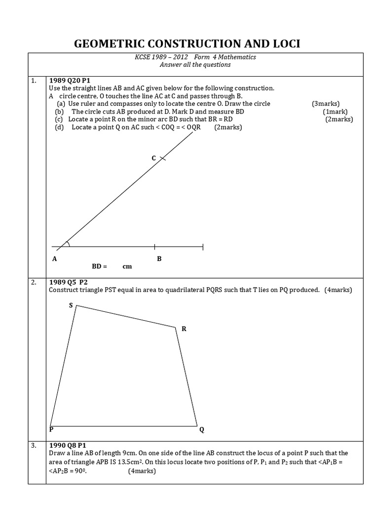 Geometric Construction and Loci | PDF | Circle | Area