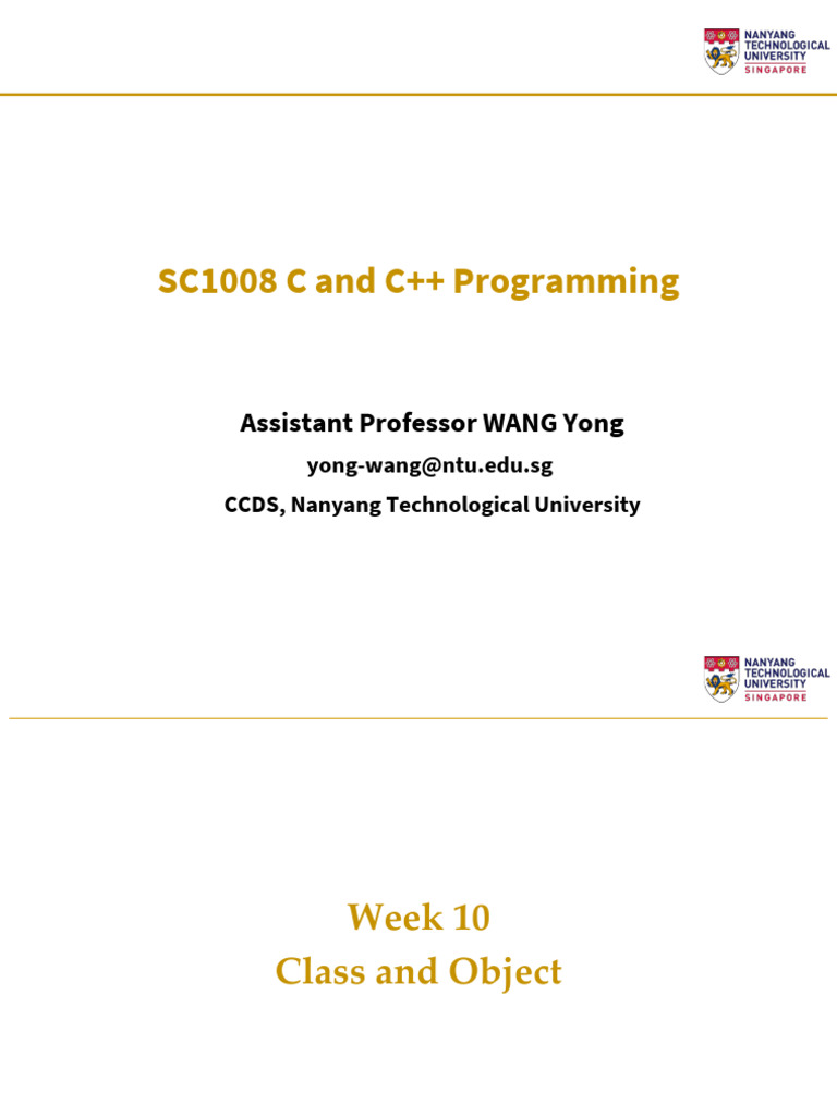 W10 Class And Object In C Pdf Class Computer Programming Method Computer Programming