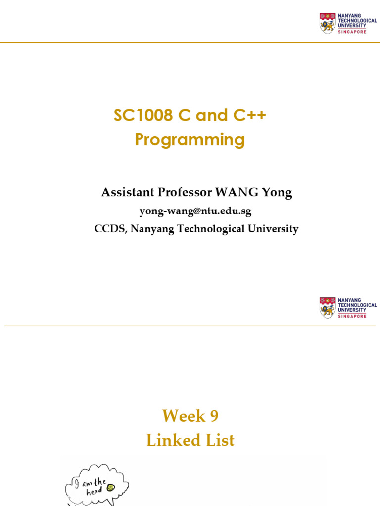 W9 Linked List | PDF | Pointer (Computer Programming) | Computer Science