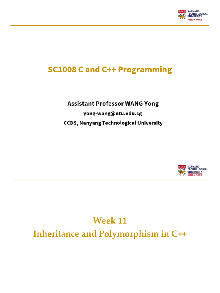 W11-Inheritance and Polymorphism in C++ | PDF | Class (Computer ...