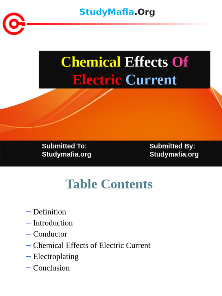 Chemical Effects of Electric Current | PDF | Electric Current | Electricity