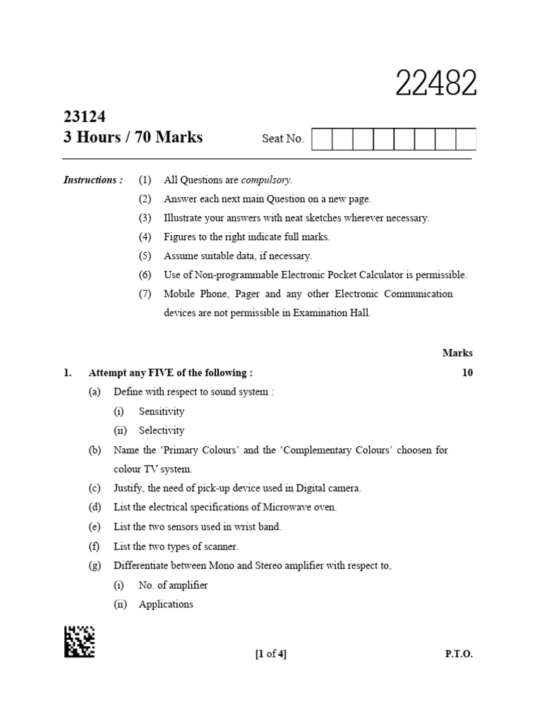 2023 Winter Question Paper (Msbte Study Resources) | PDF | Amplifier | Sound Technology
