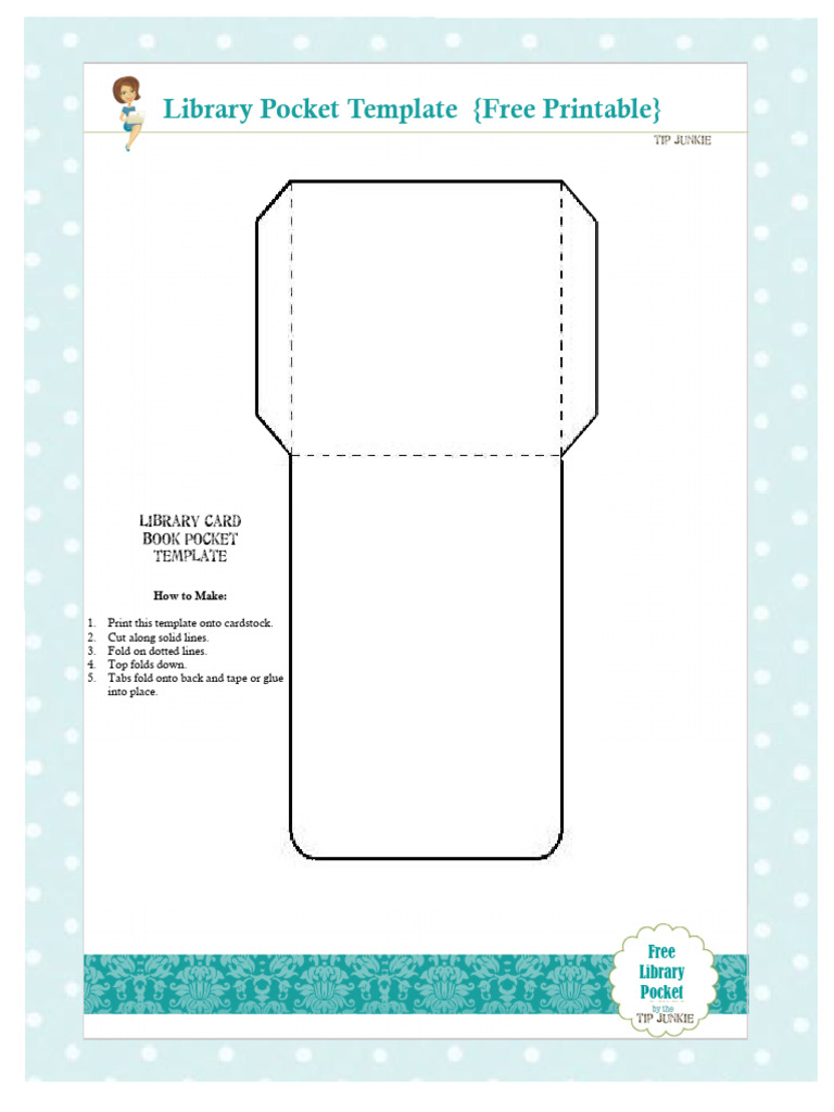 Free Printable Library Pocket Template | PDF