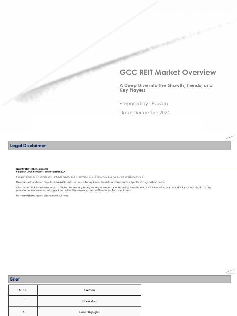 GCC REIT Market Insights 2024 | PDF | Gulf Cooperation Council | Real ...