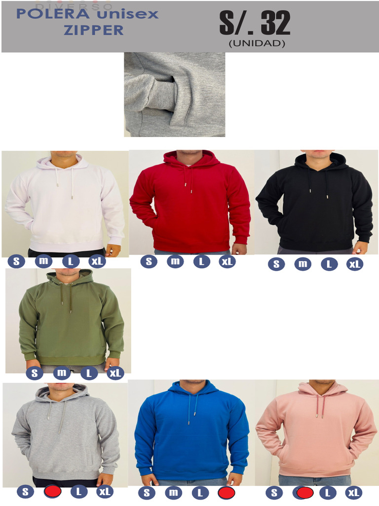 Poleras Unisex: Variedad y Precios | PDF | Color