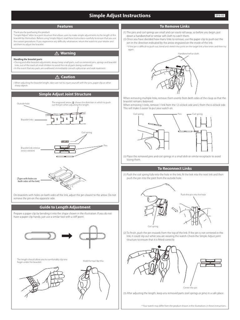 Simple Adjust Instructions Spa-02 en | PDF