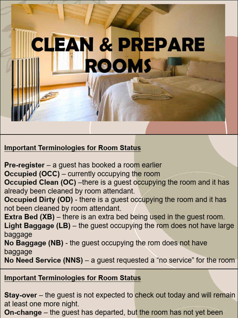 LO2 Clean and Prepare Rooms For Incoming Guest | PDF | Bed | Housekeeping