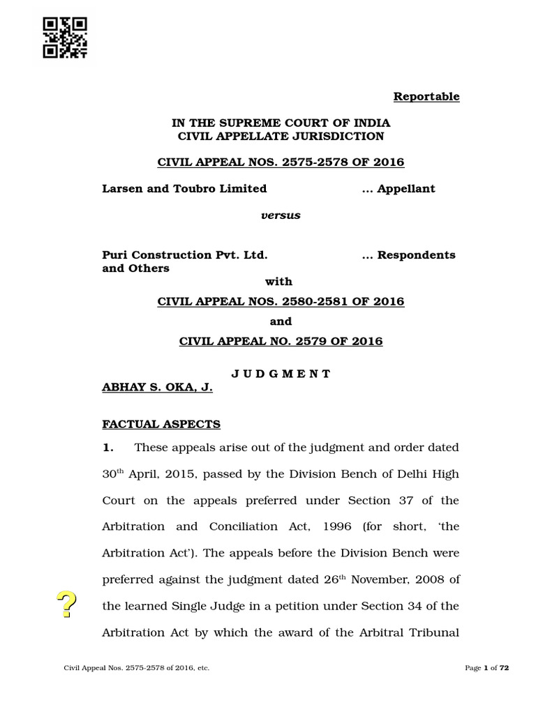 2025 INSC 523: Versus | PDF | Arbitration | Judgment (Law)
