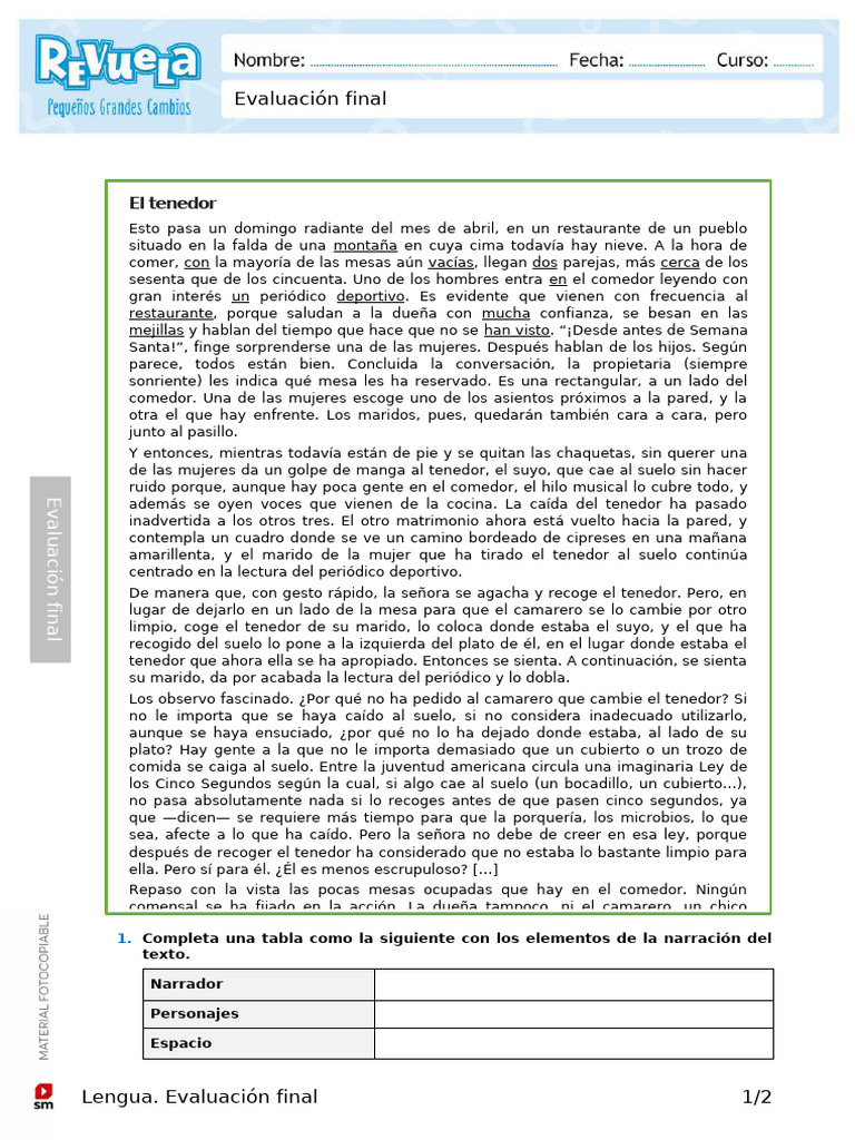 208341D_recgen_eval_fin | PDF | Narración
