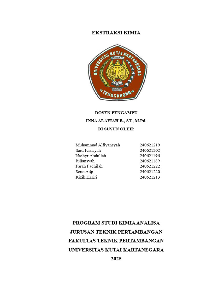 Ekstraksi Kimia New | PDF