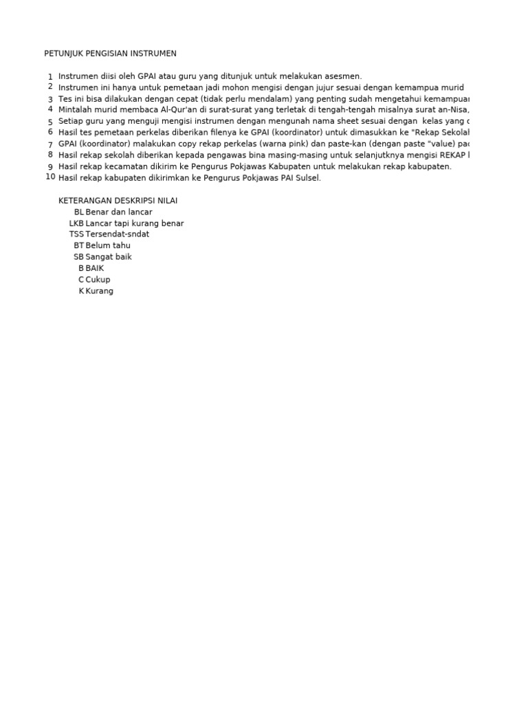 Format Asesmen Diagnostik-Untuk Guru | PDF