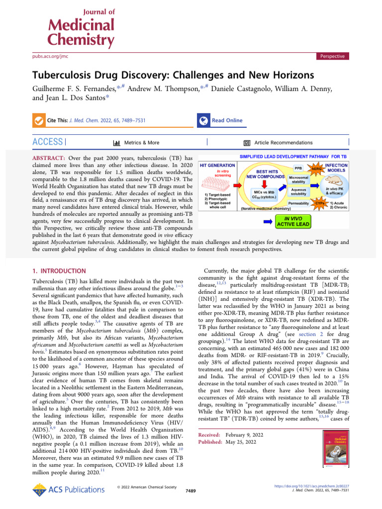 fernandes-et-al-2022-tuberculosis-drug-discovery-challenges-and-new-horizons | PDF ...