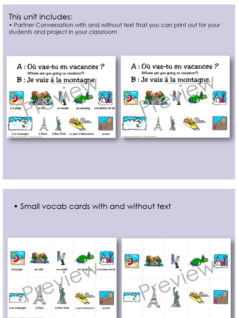 Unit 6. Partner Conversation - Vacances | PDF