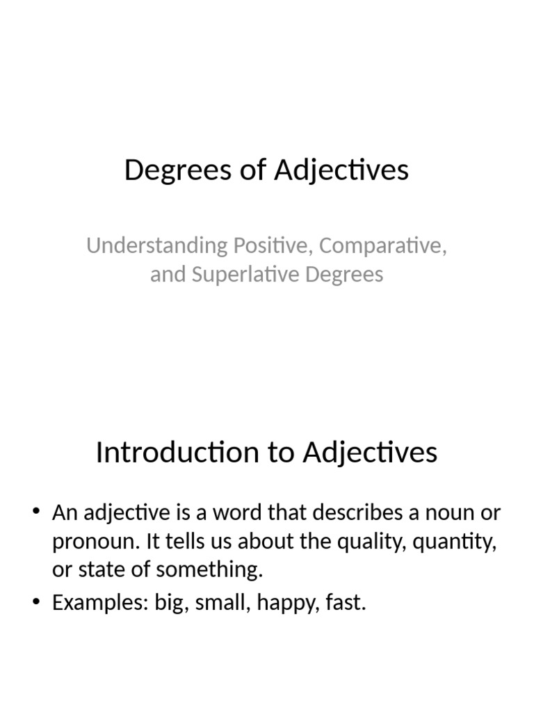Degrees of Adjective | PDF