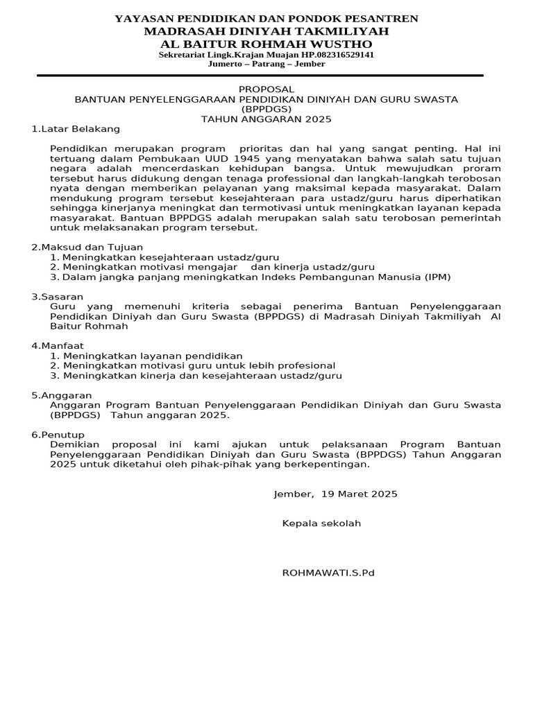 1narasi Proposal MDT 2025 Usulan | PDF