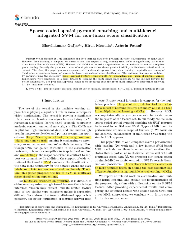 Sparse Coded Spatial Pyramid Matching and Multi-Kernel - CP | PDF | Support Vector Machine ...