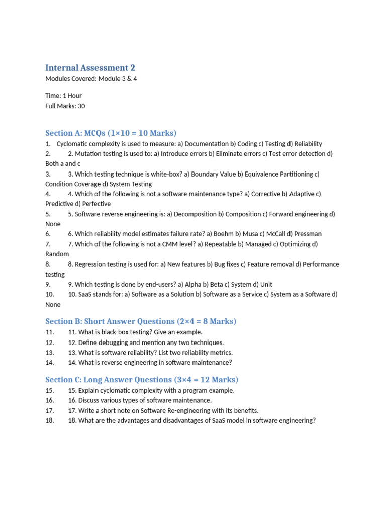 GHITM Puri Software Engineering Int2 | PDF