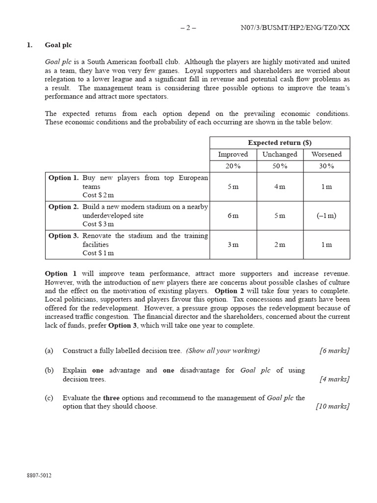 Business Case Decision Tree | PDF | Economies