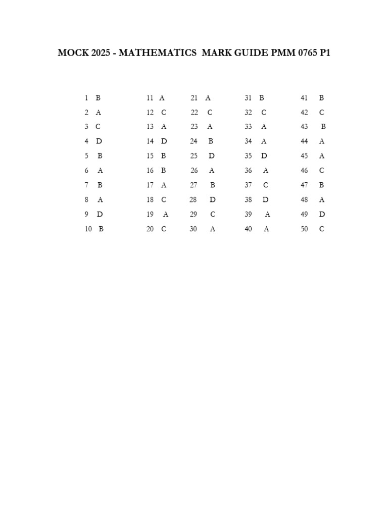 Mark Guide Maths 0765 Pmm 1 | PDF