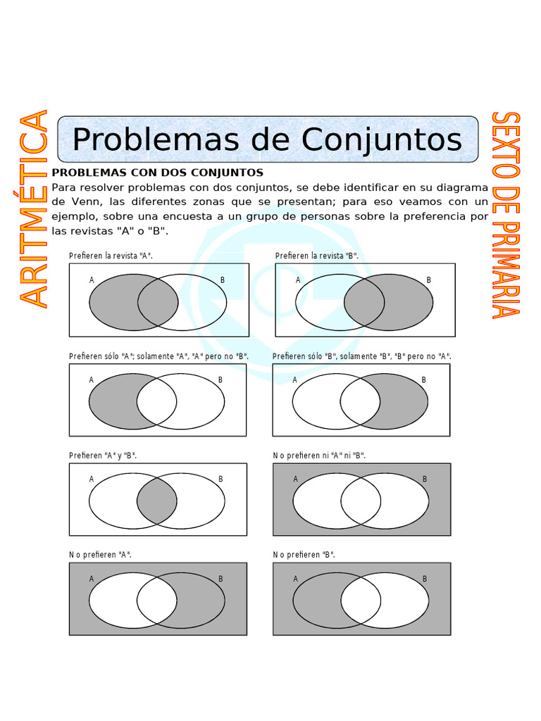 Problemas de Conjuntos para Sexto de Primaria | PDF