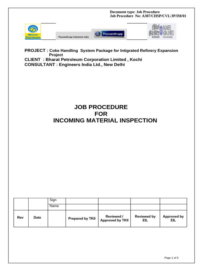 01-for Incoming material inspection | PDF | Cement | Structural Steel