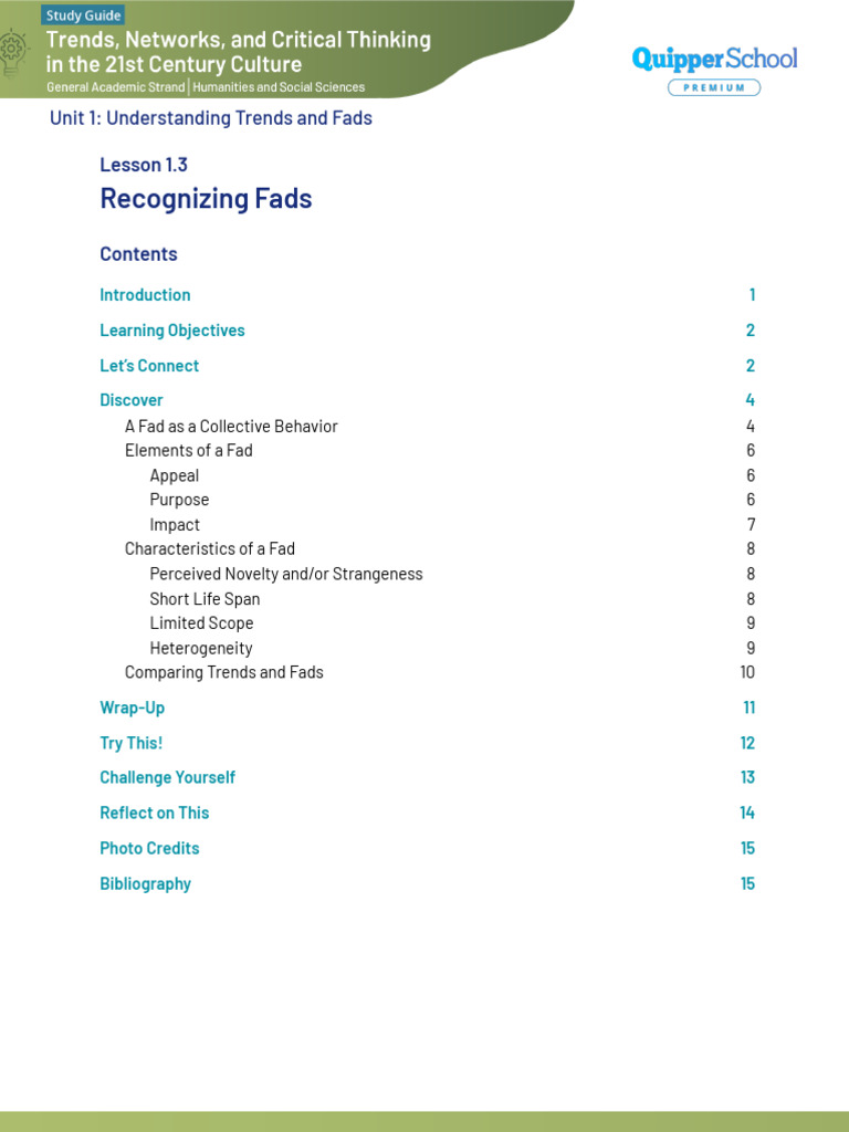 Understanding Fads and Trends | PDF | Social Media | Popular Culture ...