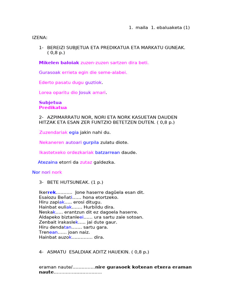 2.komunztadura Ariketak | PDF