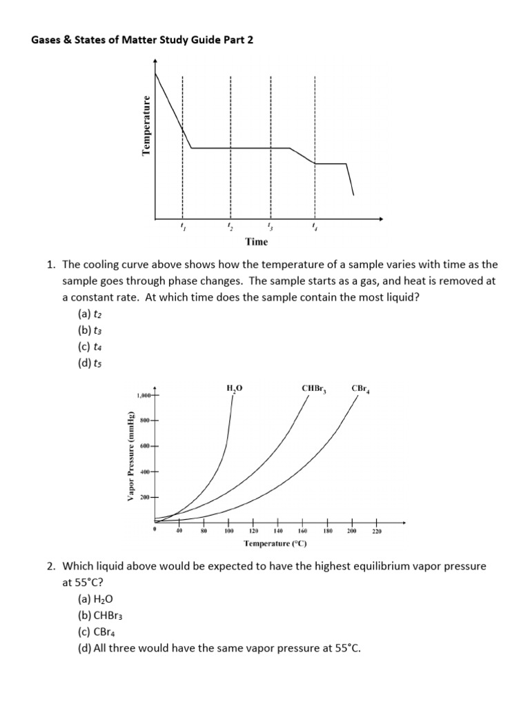 Gases States of Matter Study Guide Part 2 | PDF | Gases | Liquids