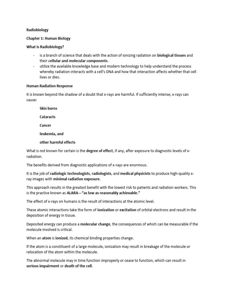 Chapter 1 Human BIology 1 | PDF | X Ray | Radiation