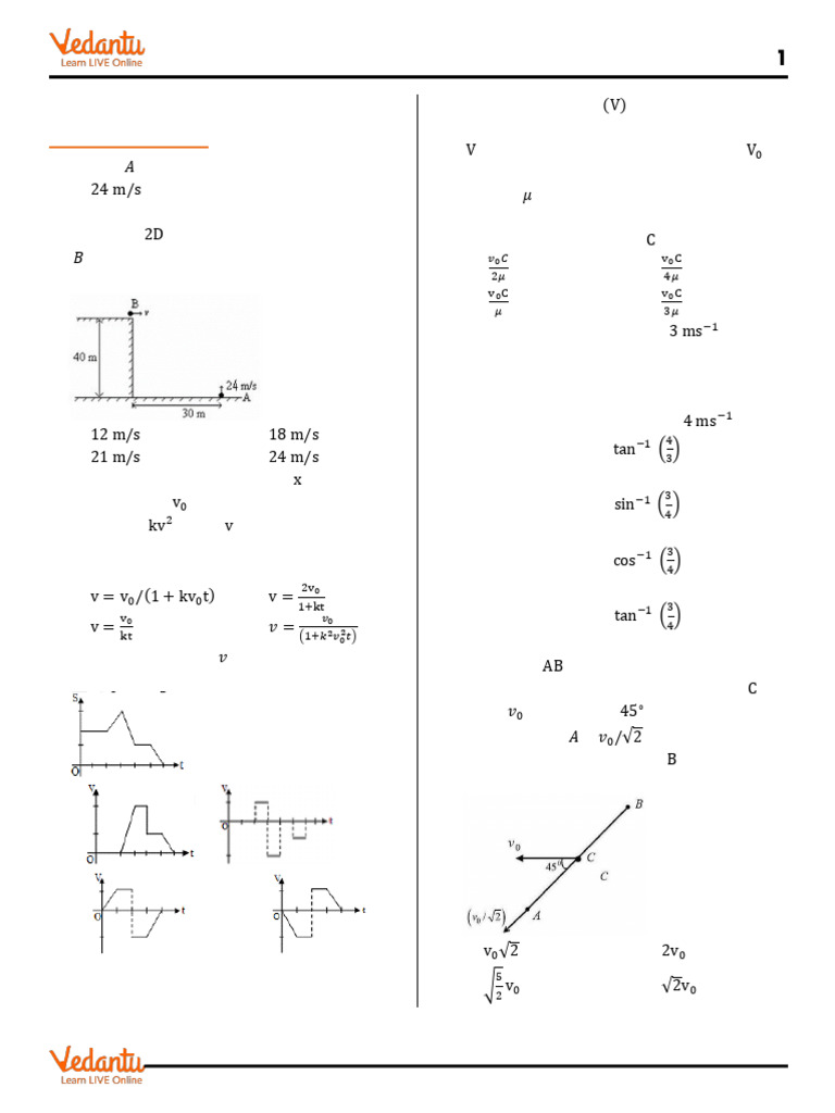 Revision Assignment All Chapters | PDF | Acceleration | Velocity
