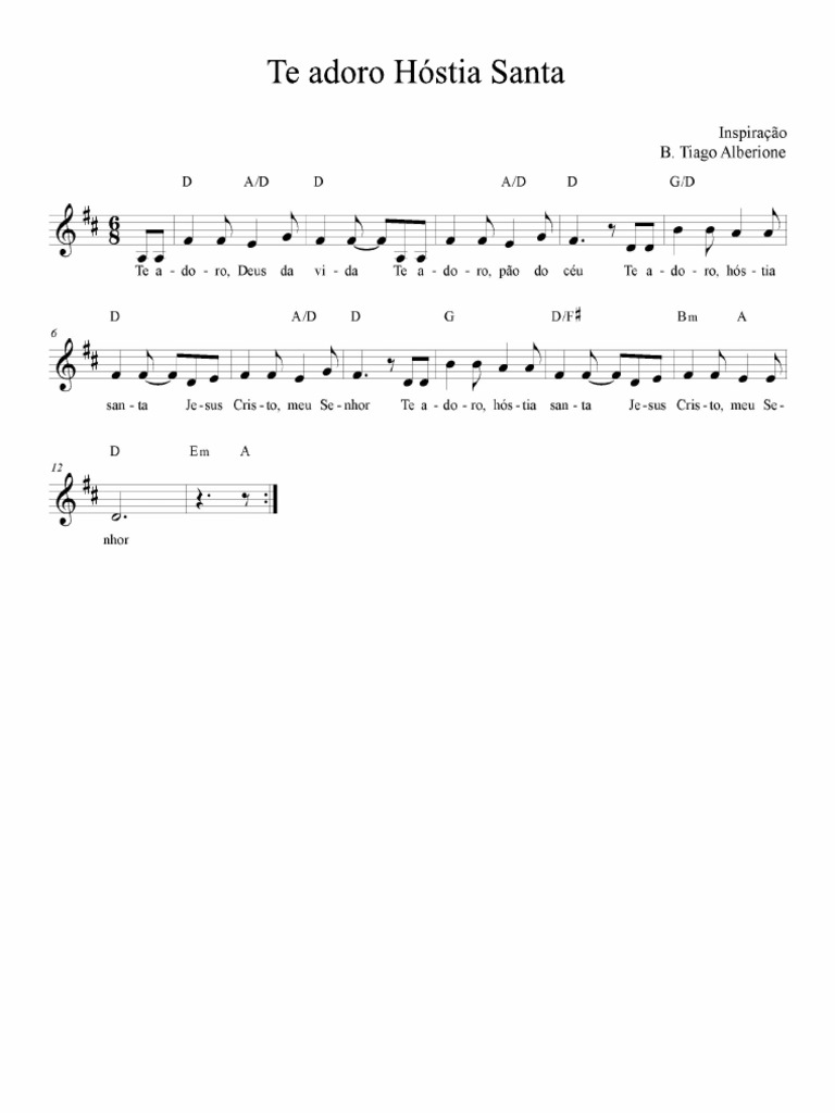 Te Adoro Deus Da Vida, Hóstia Santa | PDF