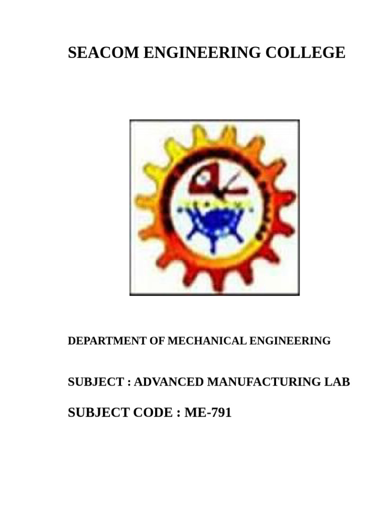 Advanced_Manufacturing_Lab_Manual_ME_791 | PDF