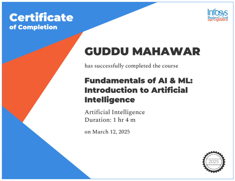 Fundamentals of AI & ML - Introduction To Artificial Intelligence | PDF