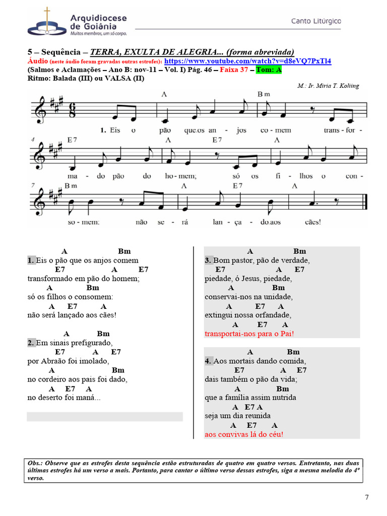 Terra Exulta de Alegria - Sequência | PDF