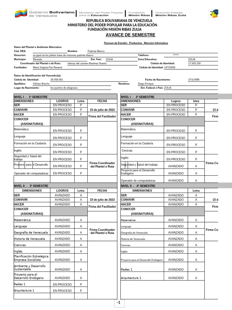 AVANCE DEL VENCEDOR DIEGO VILCHEZ | PDF