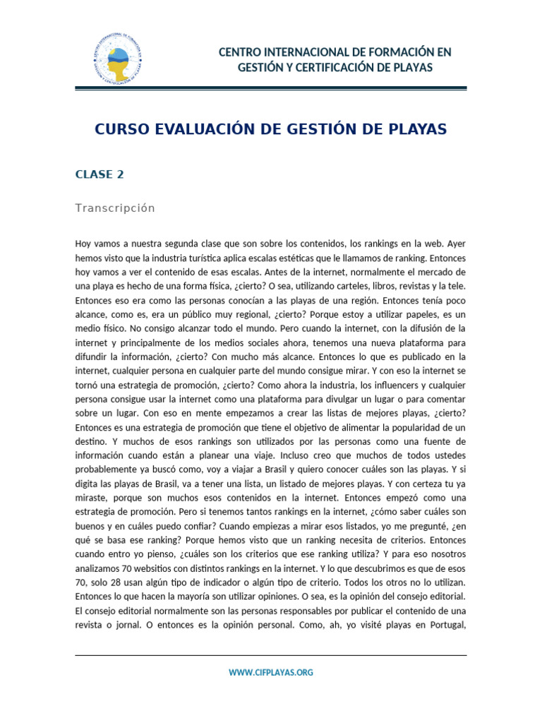 02 Transcripcion - Clase CMEGP | PDF | Internet | Color