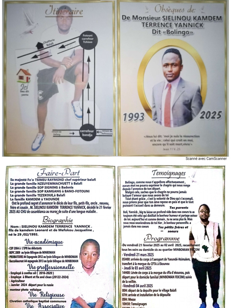 Programme Obsèque Sielinou | PDF