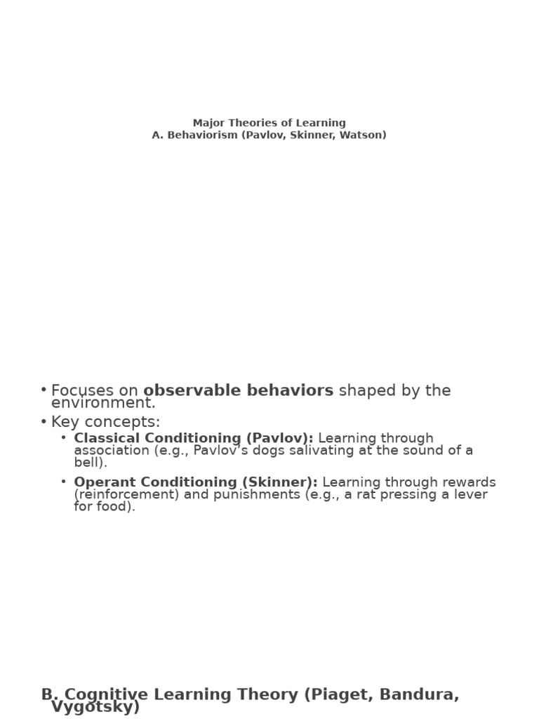 Key Learning Theories Explained | PDF