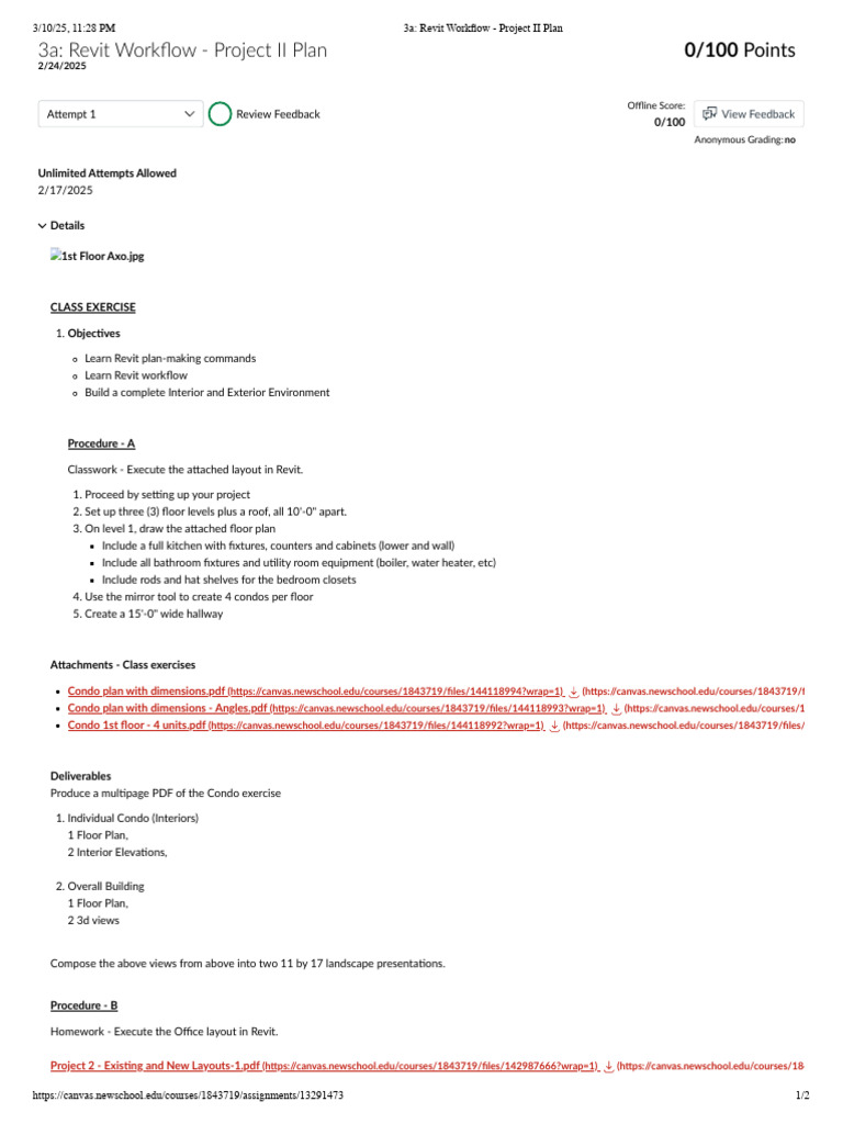 3a Revit Workflow - Project II Plan | PDF