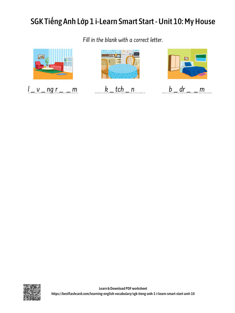 My House Vocabulary Exercise for Kids | PDF